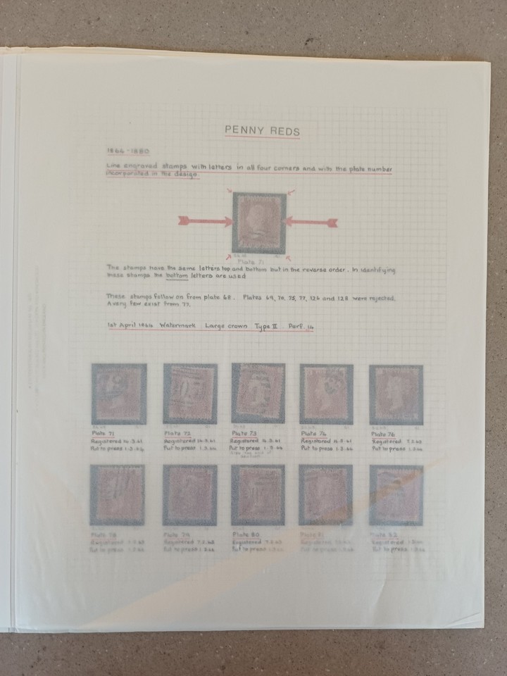 Stamps: * GB QV SG43 Line Engraved 1d Penny Red Plate Collection of 151 ...