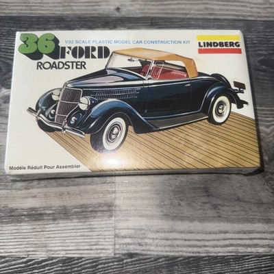 OLD VINTAGE LINBERG 36 FORD ROADSTER #2142 MODEL CAR KIT COMPLETE NIB ...