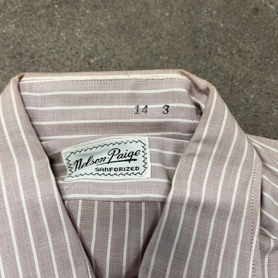 NOS Nelson Paige Sanforized Button Down Dress Shirt Striped Vintage 50s ...