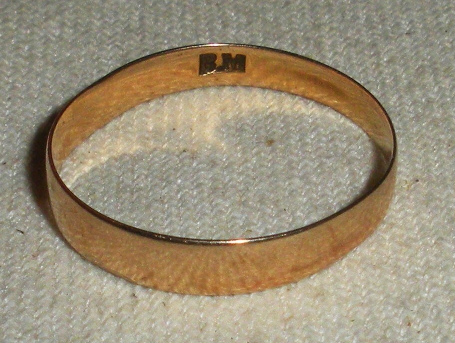 ANTIQUE c. 1860 CIVIL WAR ERA 10K GOLD WEDDING BAND R… - Gem