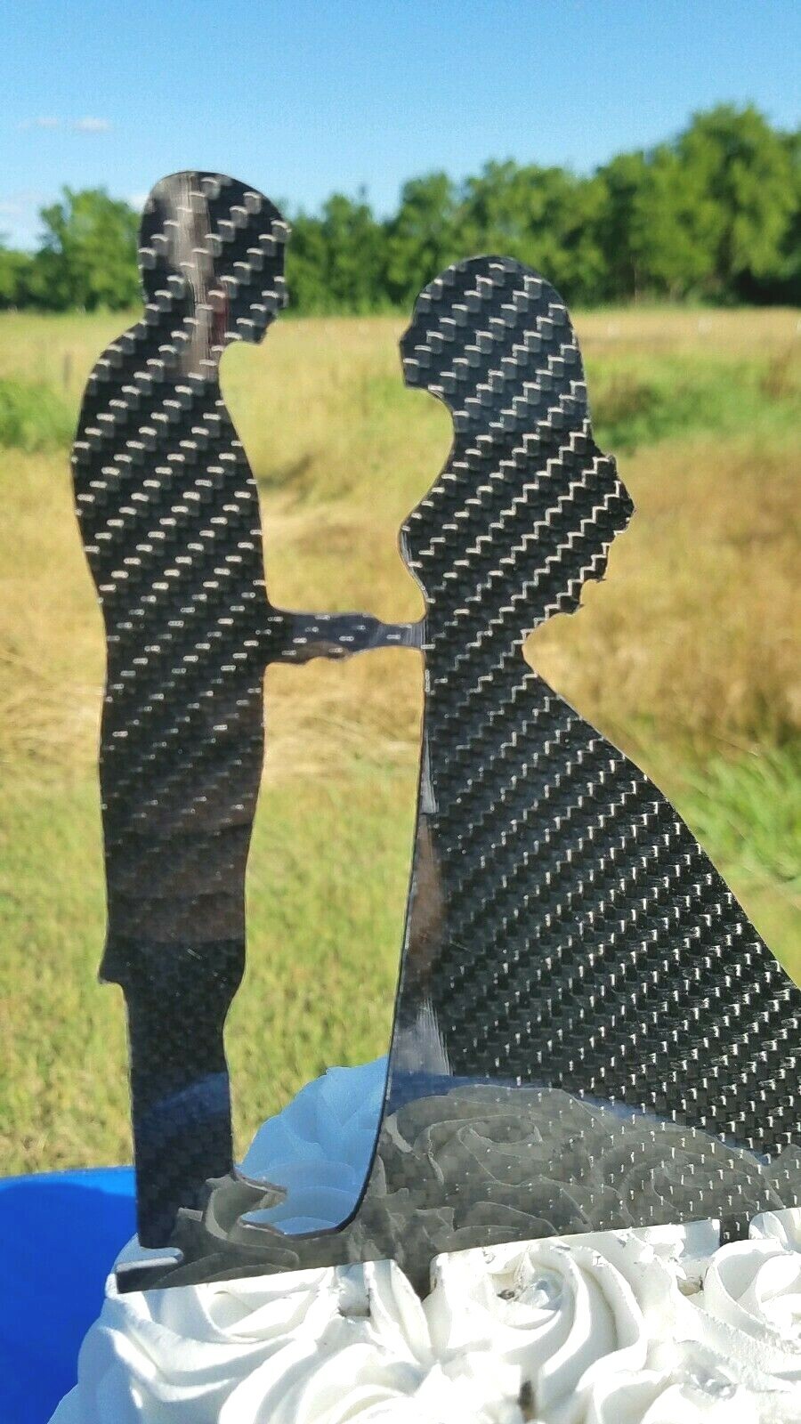 Bride and Groom Cake Topper, CNC'ed Wedding CARBON FIBER Cake Topper ...
