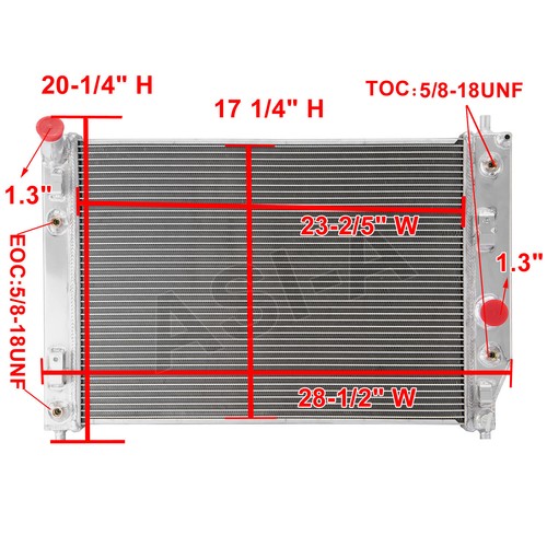 3 Row Aluminum Radiator fit 2005-2013 Chevy Corvette C6 V8 Double Oil ...