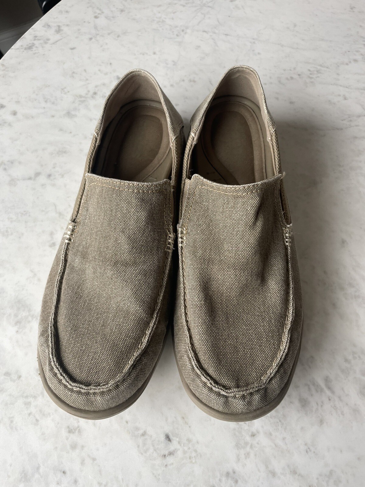 Crocs Mens Santa Cruz Canvas Loafers Brown Tan Sandal… - Gem