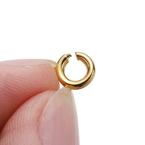 10pcs Gold Brass Spring Ring Clasps 7mm Diameter Open Spring Ring Round ...
