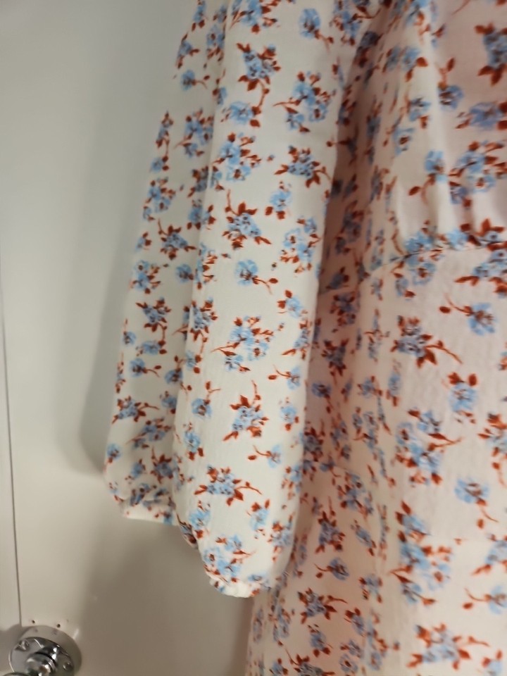 primark summer dress size 16. cream with flowers pattern on. | eBay UK
