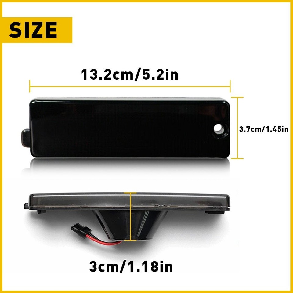 2x Smoked Lens Front LED Red Marker Side For Lights 35827 Firebird ...