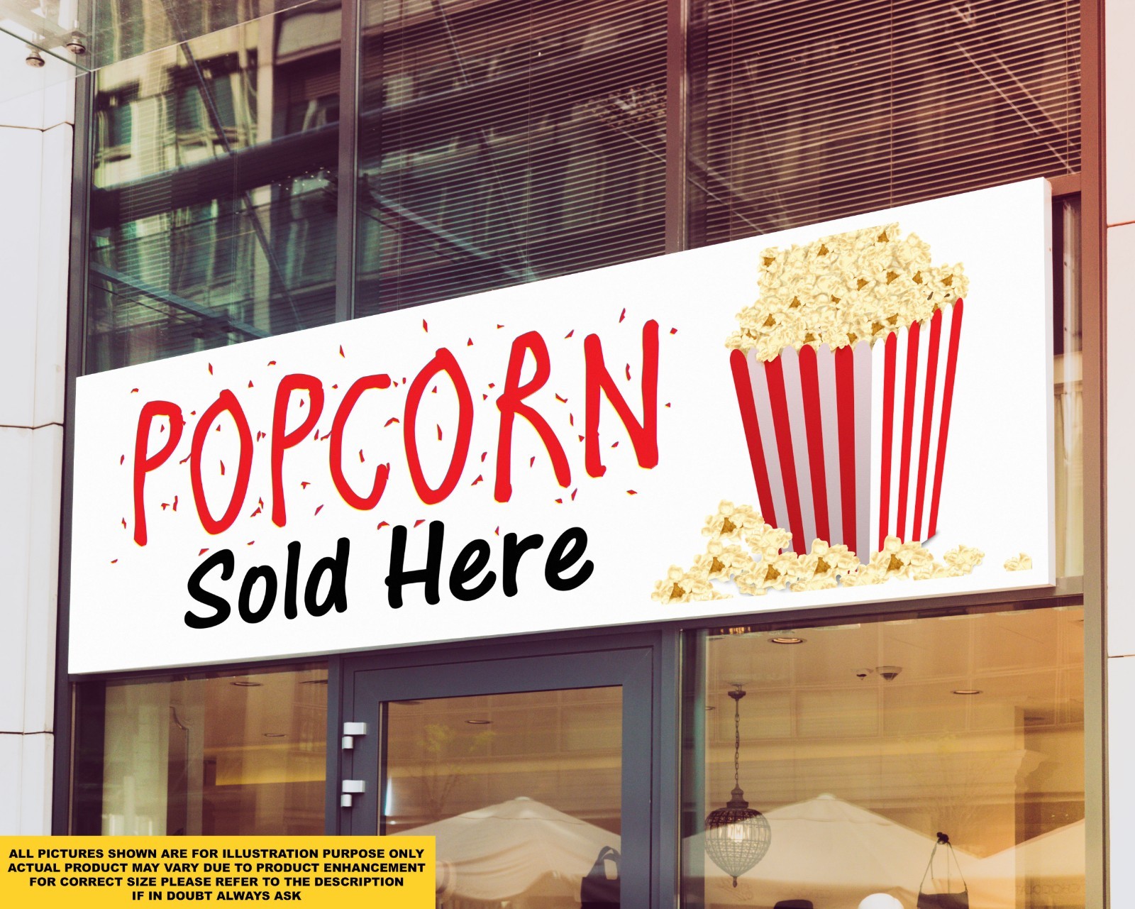 Popcorn Sold Here Signage Colour Sign Printed Heavy Duty 4226 | eBay