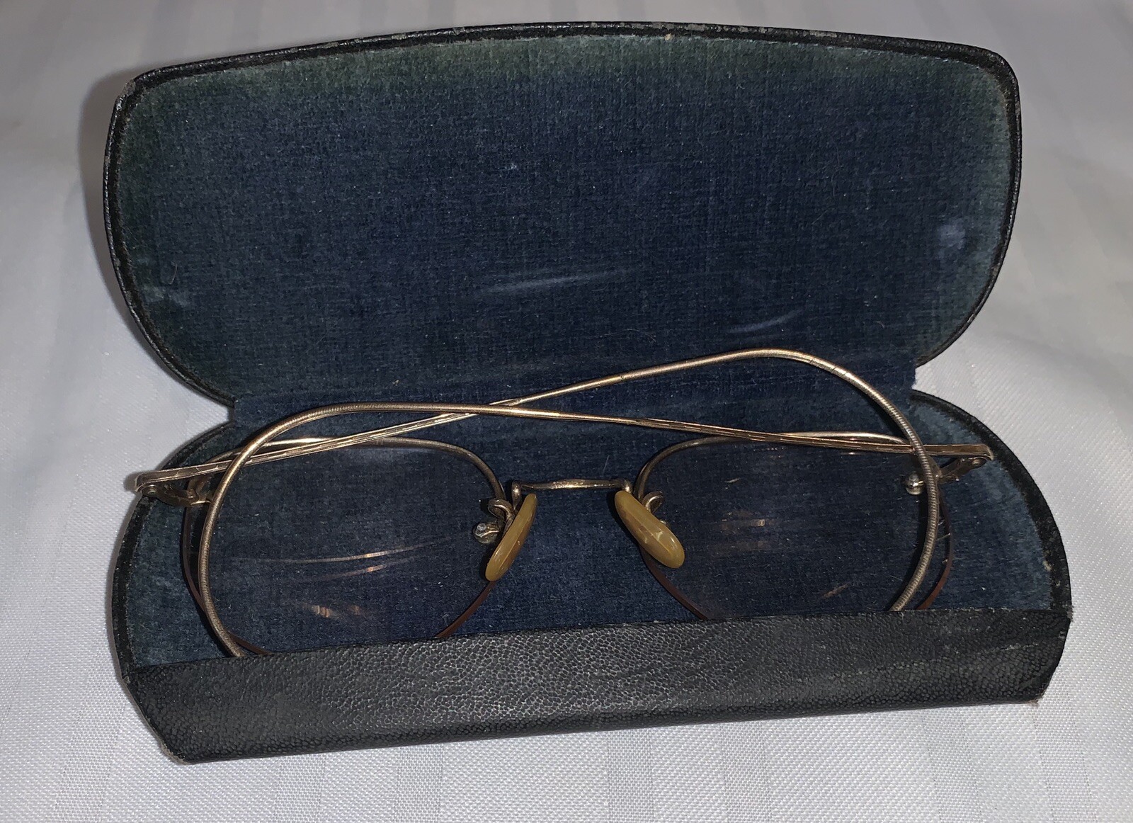 Antique Shuron 12K Gold Filled Wire Rim Spectacles Eye Wear Glasses ...