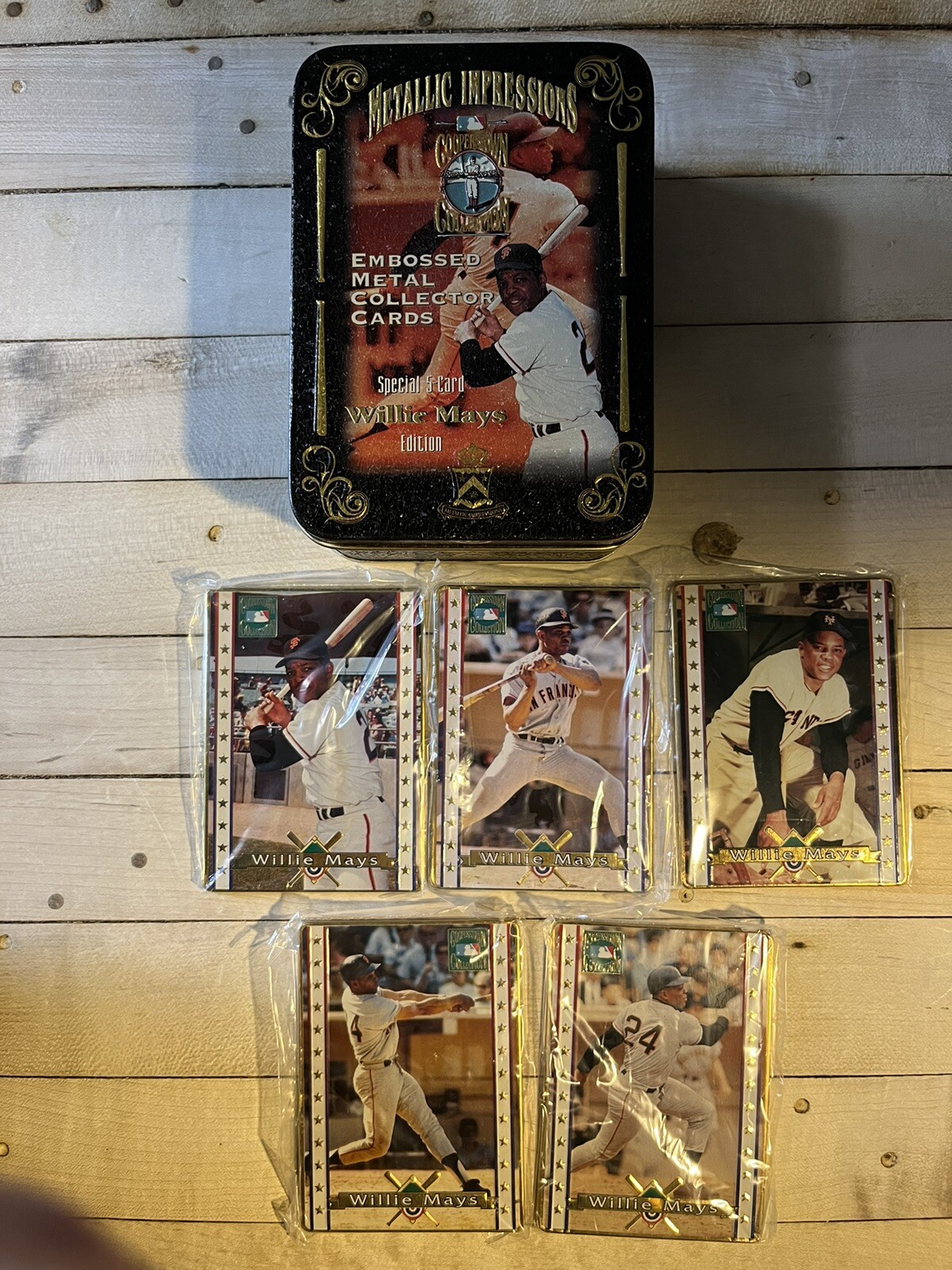 Lot Of Four Metallic Impressions Baseball Heroes 5 Collector Cards ...