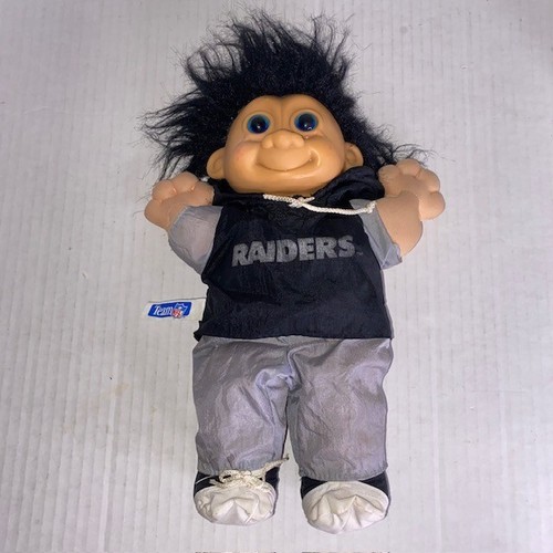 Vintage Raiders Troll Plush Body Russ NFL 12" Toy Doll Blue Eyes Hoodie ...