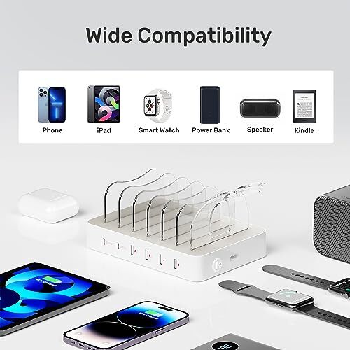 Multi USB Charging Station - 6 Port USB C Charging Dock with 2 PD 20W ...