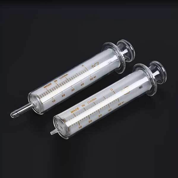 1ml - 100ml Glass Reusable Chemistry Injector Syringes Sampler Lab ...