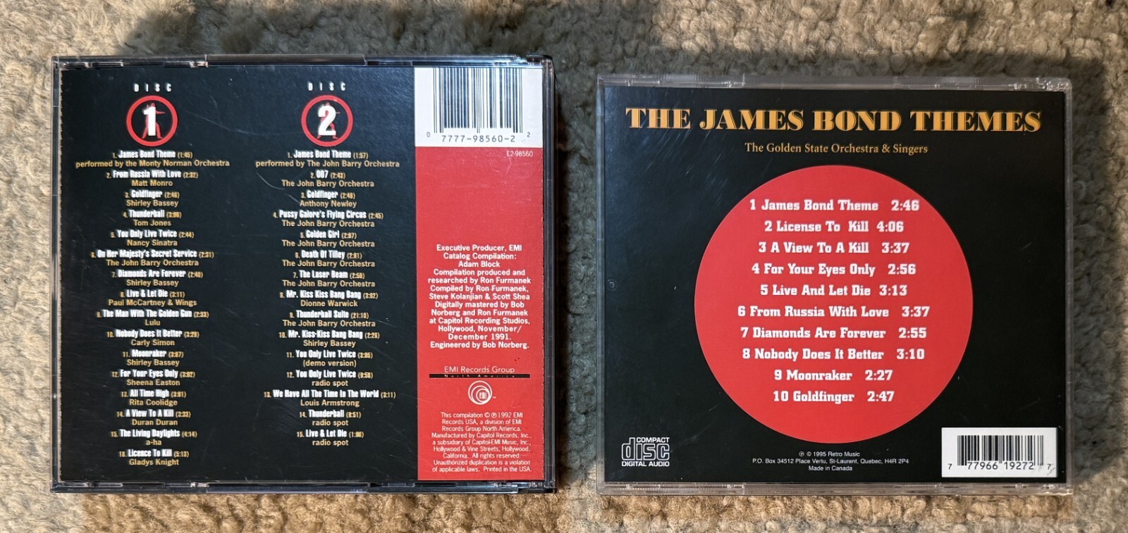 CD Lot of 2 007 CDs - The Best of James Bond 30th Anniversary & Movie ...