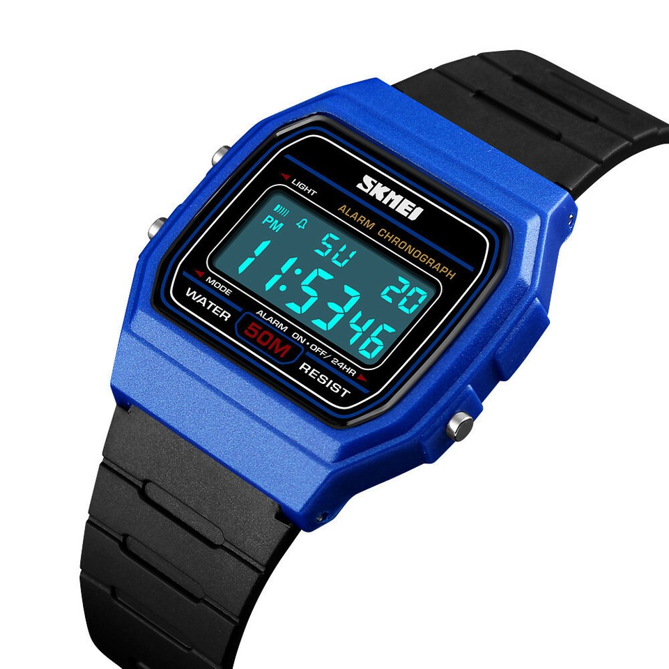 SKMEI Boys Square Watch Digital LED Wristwatch for Students LED Sport ...