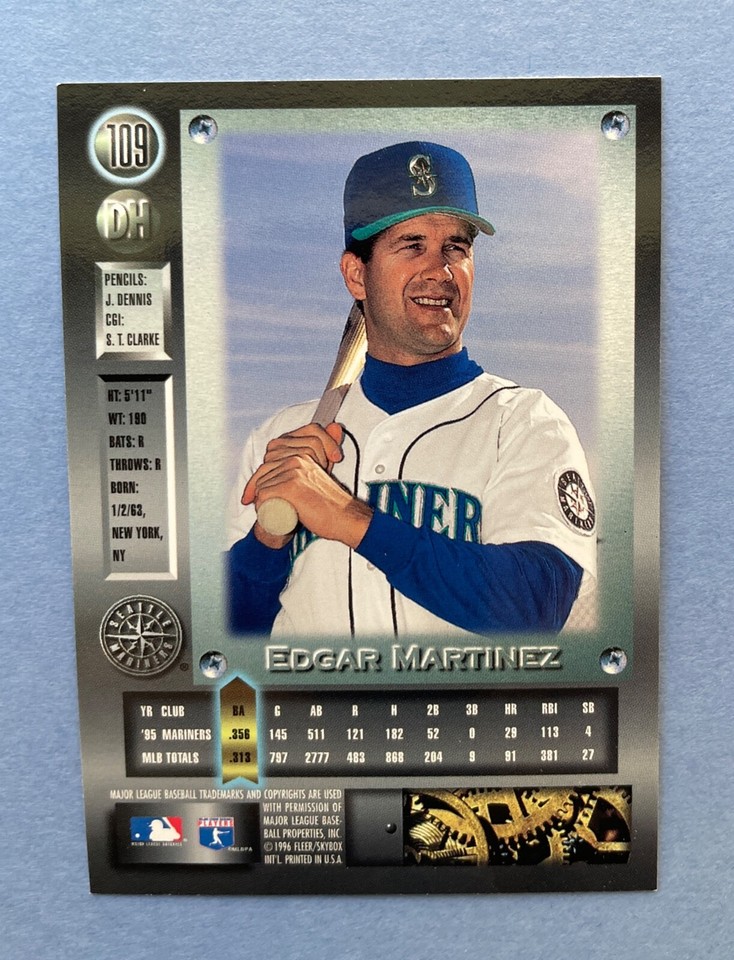1996 Fleer Metal Universe Baseball Edgar Martinez #109 Seattle Mariners ...