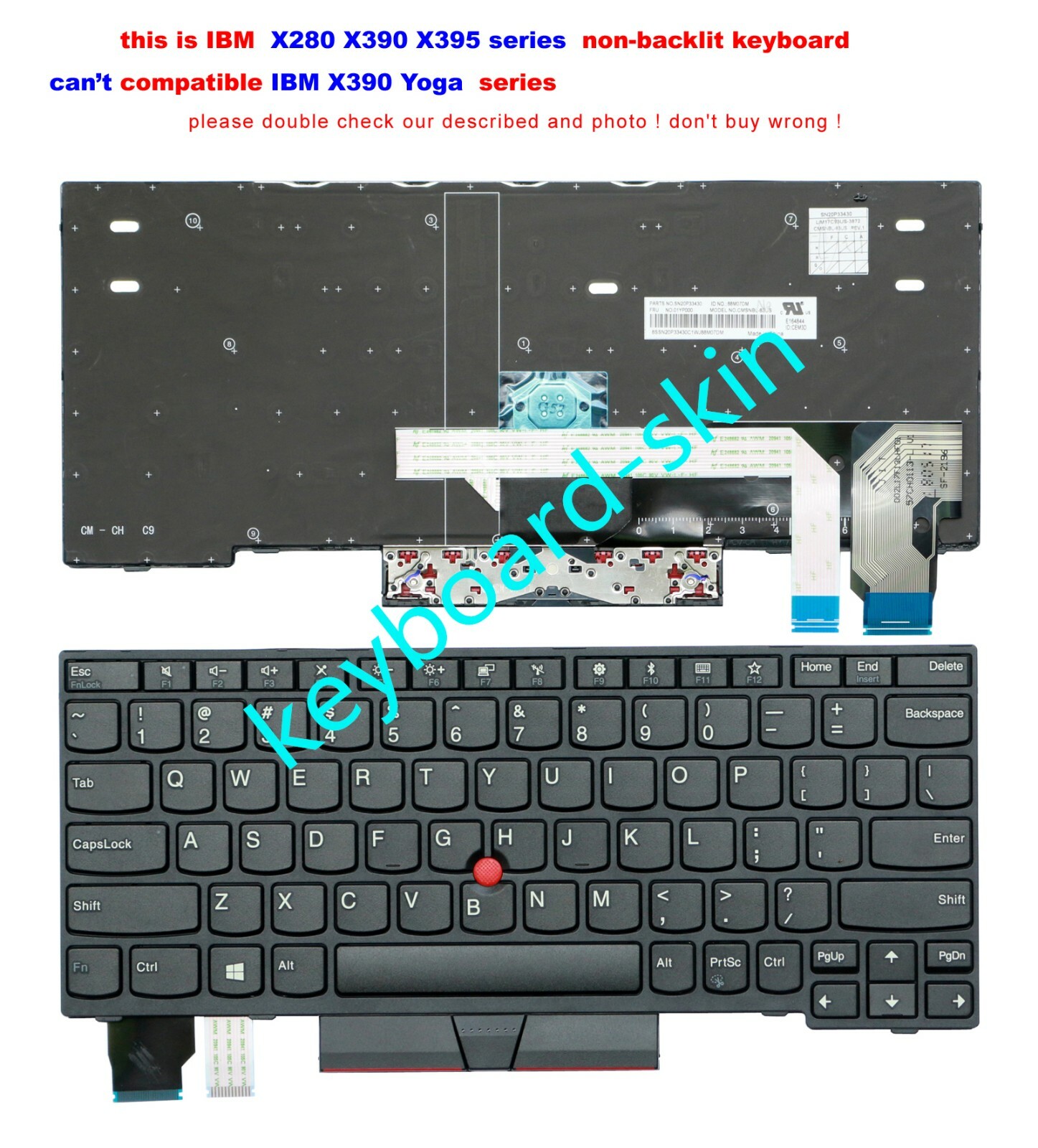 New for lenovo IBM Thinkpad X280 X390 X395 laptop US keyboard no ...