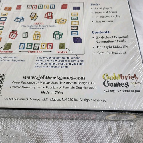 Perpetual Commotion Card Game Goldbrick Games 2003 New Sealed 2-6 ...
