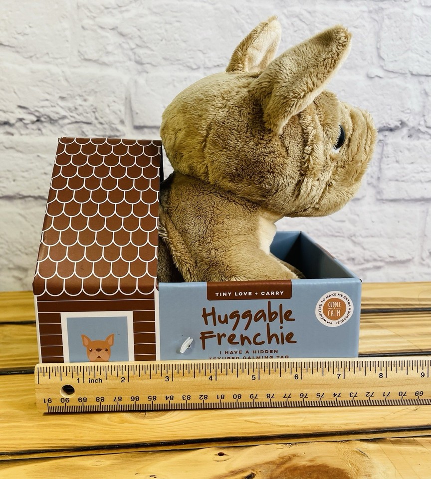 Cuddle + Calm Huggable Frenchie weighted plush dog tan | eBay