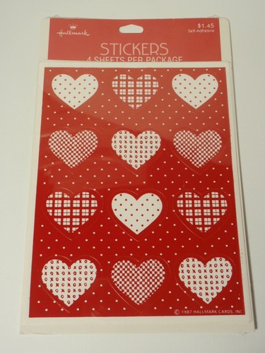 Vtg 1987 Hallmark Valentine Heart Stickers *SEALED * | eBay