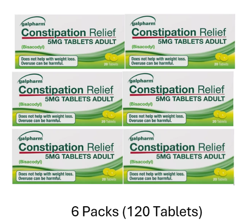 Galpharm Constipation Relief Tablets 5mg Bisacodyl Laxative - EntroLax ...