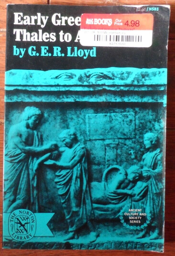 Early Greek Science: Thales to Aristotle by Lloyd, G. E. R. | eBay
