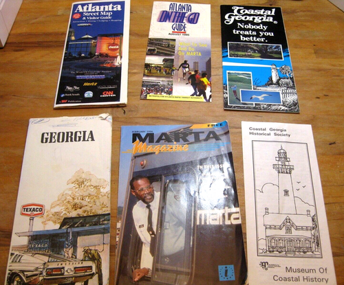 Vintage Lot 6 Maps Souvenir Brochures Georgia Atlanta Marta 1995 ...