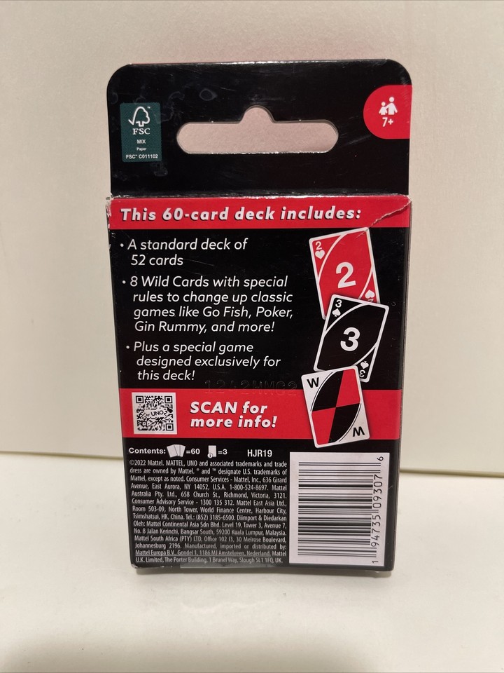 Wild Twists Playing Cards By UNO 52 Standard Card Deck with Extra Wild ...