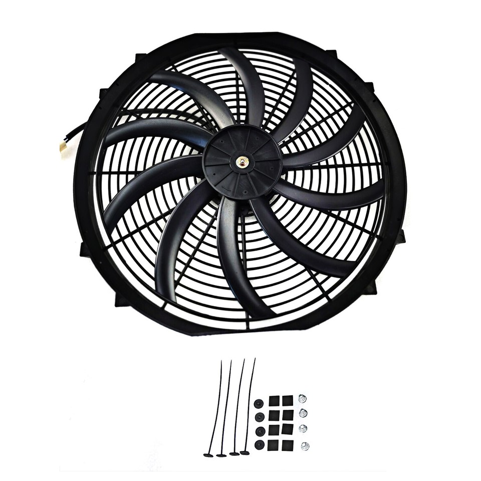 Universal 16 Inch 12V Push Pull Electric Radiator Cooling Fan and Relay ...
