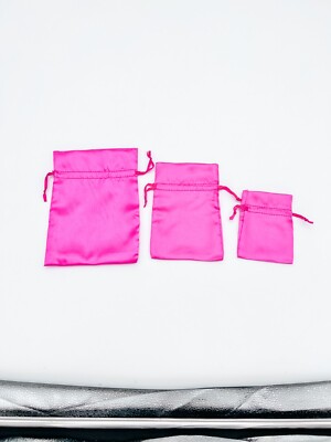 Satin Drawstring Bags - Hot Pink - New- Lot of 275 Bags 3x4 4x6 5x7 ...