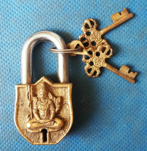 Brass Lord Shiva Design Safety Lock Antique Style Finish Handmade ...