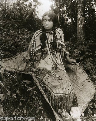 Native American Chippewa Ojibwa Princess Beads Woven Cedar Mat Buckskin ...