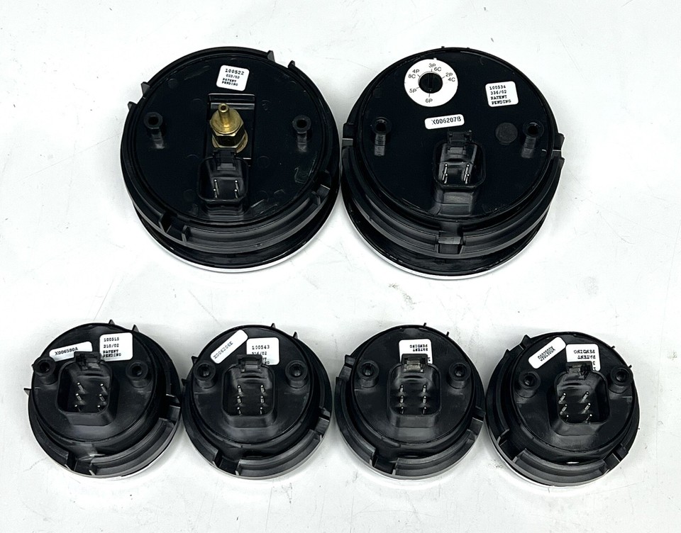 VeeThree WHITE BOAT 6 GAUGE SET~7K RPM~70 MPH~NO Volt~REQUIRE Deutsch 6 Pin Plug | eBay