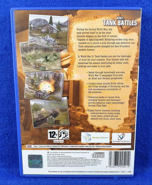 PS2 / Sony Playstation 2 game - WW II Tank Battles (boxed) for sale ...