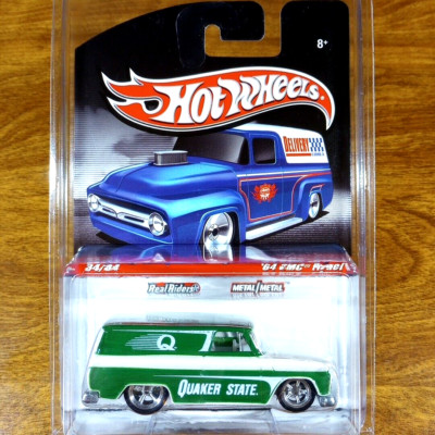 Hot Wheels Delivery Slick Rides '64 GMC Panel Green Quaker State Real ...