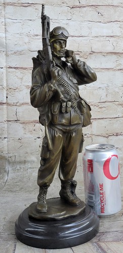 American GI Soldier Bronze Metal Memorial Sculpture Statue Figure on ...