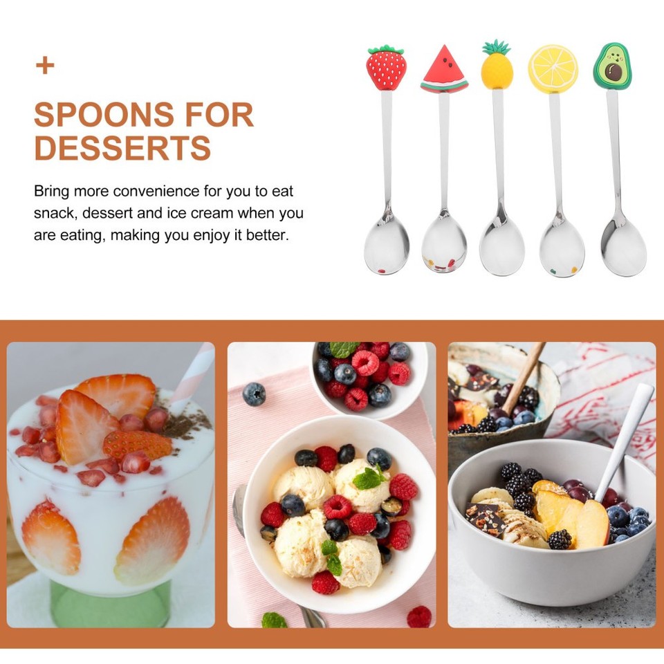 5 Pcs Small Serving Spoons for Dips Household Stainless Steel Scoop ...
