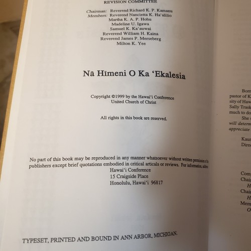 Na Himeni O Ka 'Ekalesia Hawaiian Christian Religious Hymns 1999 HC | eBay