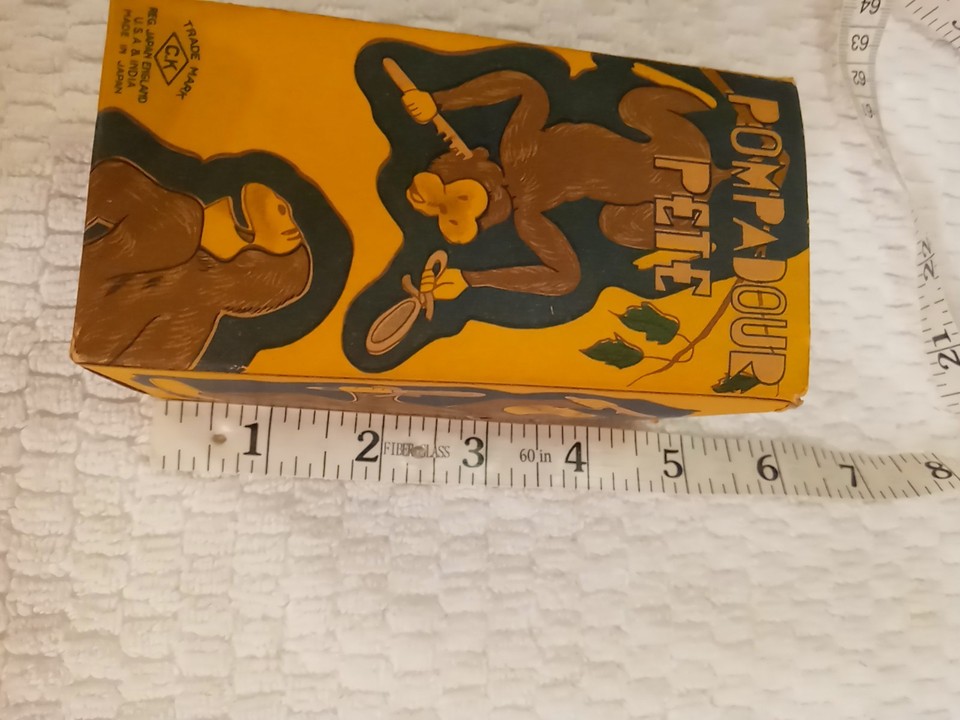 MONKEY WIND UP MECHANICAL TOY VINTAGE COMBING HAIR CLOTH FUR Pompadour ...