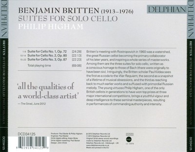 PHILIP HIGHAM BRITTEN: SUITES FOR SOLO CELLO NEW CD 801918341250| eBay