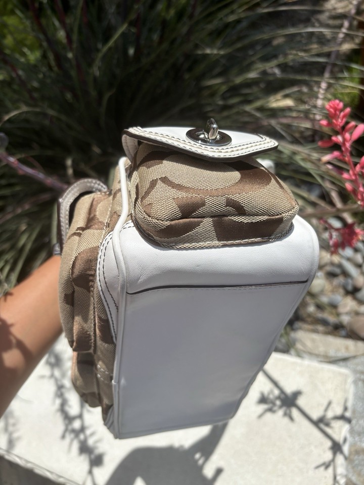 Vintage Coach Signature Gallery Satchel - 6231 - cream and brown - 2005 ...