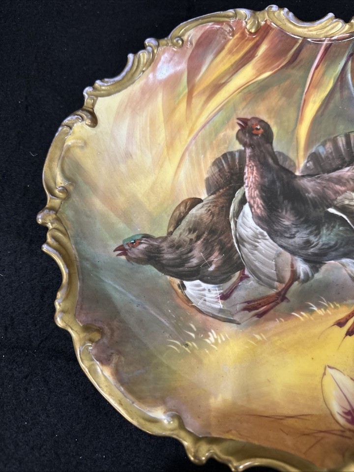 Antique LRL Limoges Turkey Bird Platter Charger 12.5” | eBay