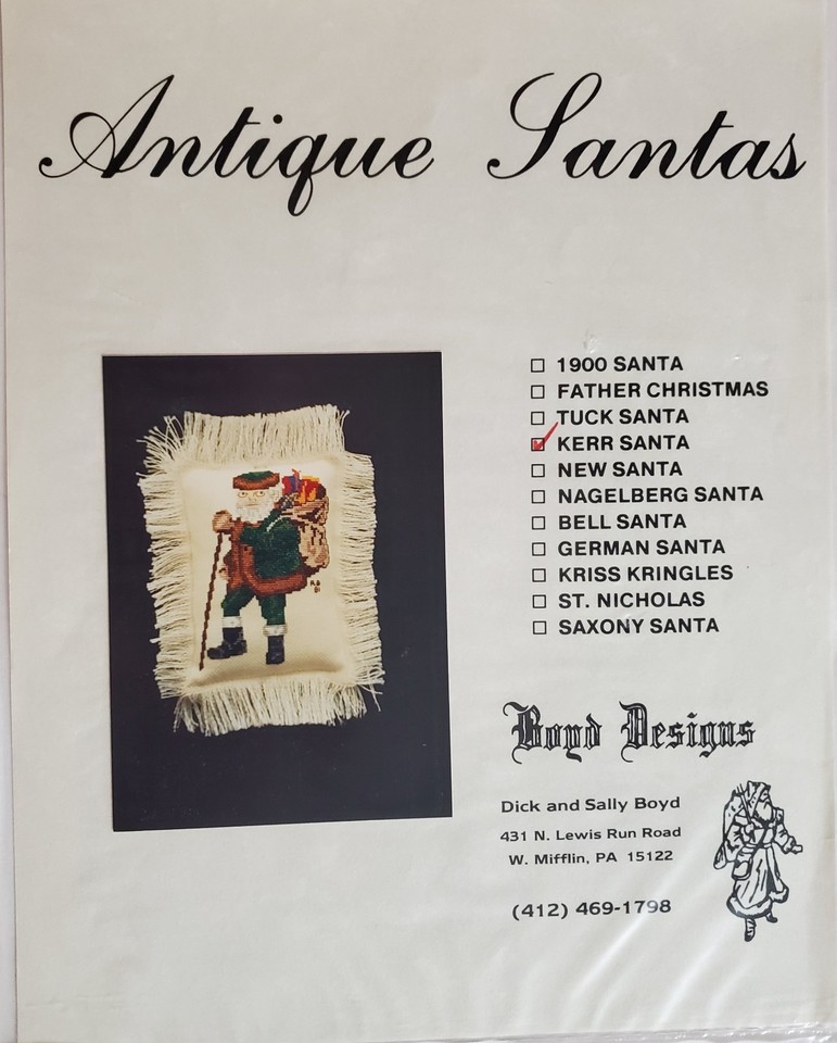 Boyd Designs Kerr Santa Antique Santas cross stitch pattern leaflets ...