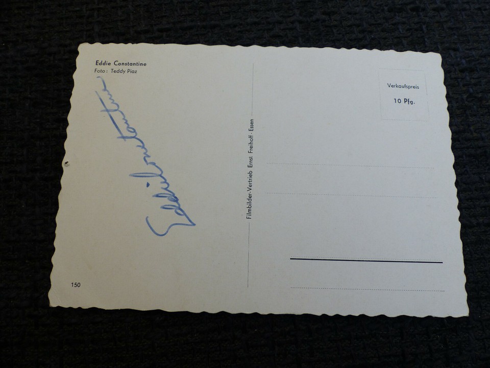EDDIE CONSTANTINE signed autograph signed on 10x15 cm autograph card ...