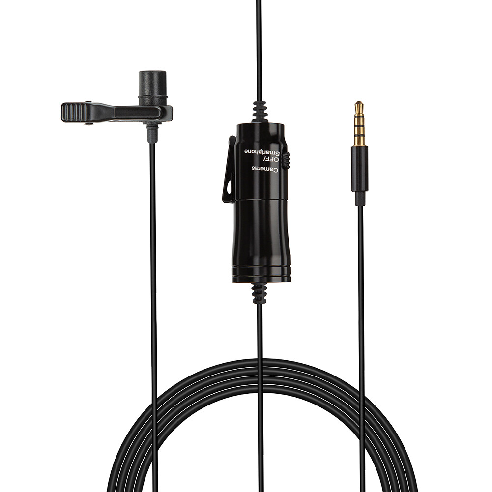 Lavalier Microphone 3.5mm Jack HandsFor DSLR Camera Clip On ...