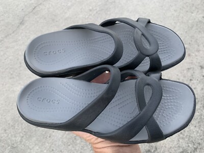 CROCS Sandals Clogs Mules Loafers Braided Oval Strappy Womens Size 7 ...