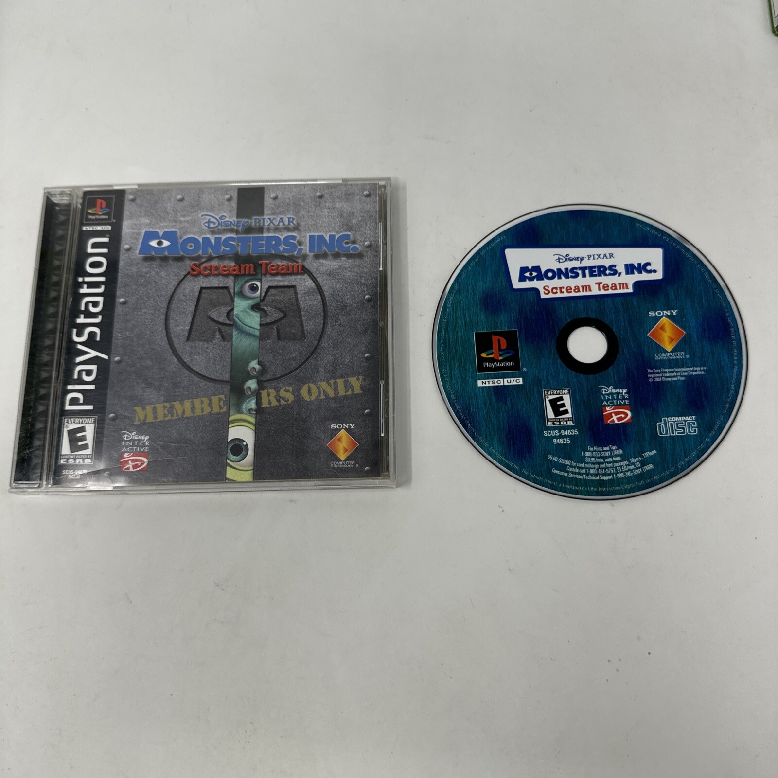 Monsters Inc. Scream Team (PlayStation 1, PS1, Black Label) CIB TESTED ...