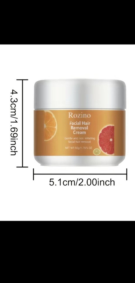 Rozino Facial Hair Removal Cream Vitamin C 1.75 FL OZ for All Skin Type ...