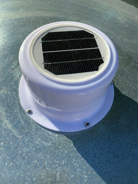 SOLAR VENT FAN Cargo Trailer Utility Enclosed Cooling NO WIRING! EASY ...
