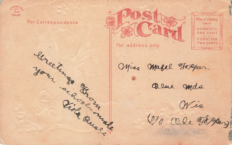 tm137 postcard Valentine not postally used see scan embossed | eBay