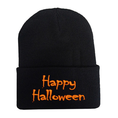 HAPPY HALLOWEEN Beanie Hat Cap Embroidered Stitched | eBay